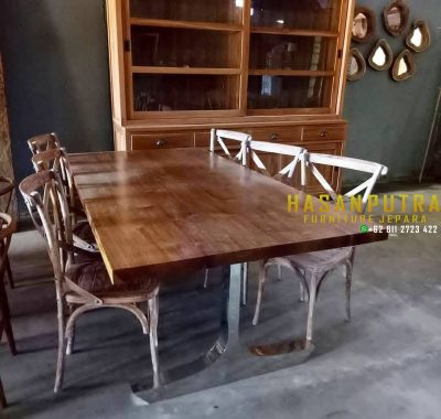 Set Meja Makan Mewah Klasik Gold - Meja Makan Ukir - Mebel Jati