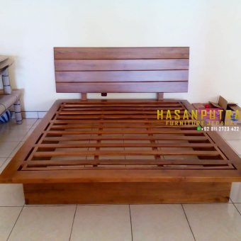 Dipan Jati Simple - Tempat Tidur Minimalis - Ranjang Jati Kekinian